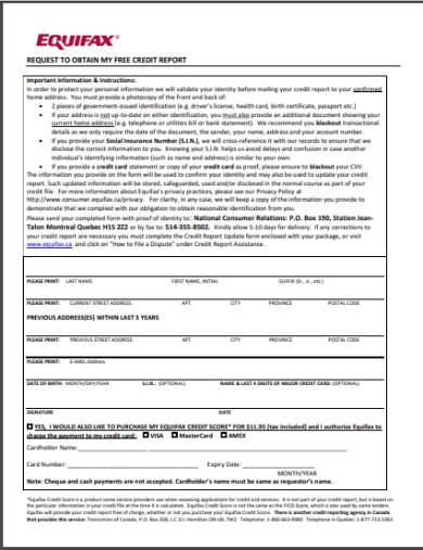 FREE 6+ Credit Report Request Forms in PDF | MS Word