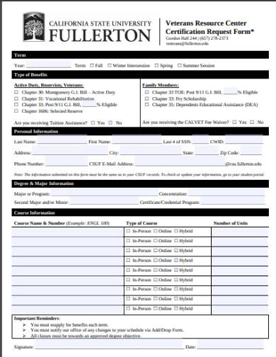 FREE 9+ Certification Request Forms in PDF | MS Word