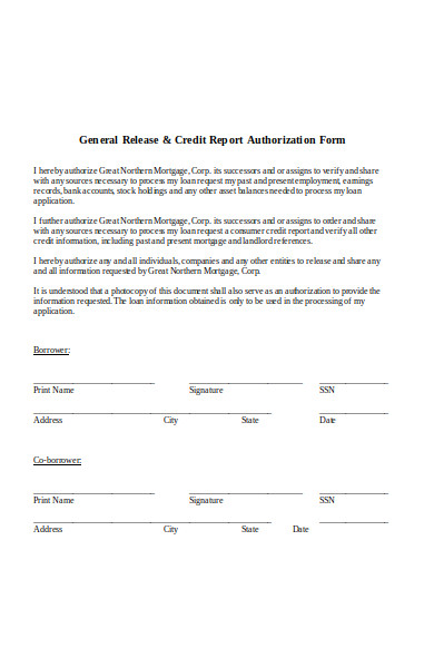 FREE 10+ Credit Report Authorization Form Samples in PDF | MS Word