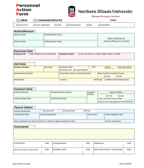 FREE 7+ Personnel Action Forms in PDF | Excel | MS Word