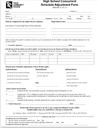 FREE 14+ Schedule Adjustment Forms in PDF | MS Word