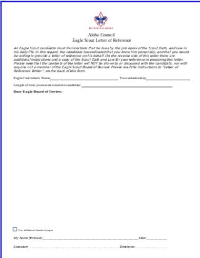 FREE 8+ Eagle Scout Recommendation Letter in PDF | MS Word