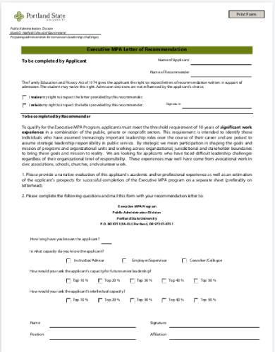 FREE 8+ Graduate School Recommendation Letters in PDF | MS Word