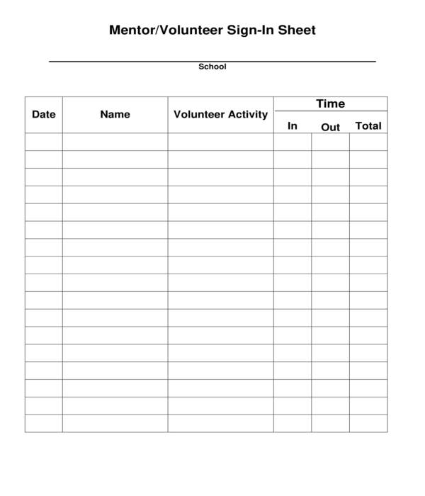 FREE 9+ Volunteer Sign On - Sign Off Sheet Forms in PDF | MS Word