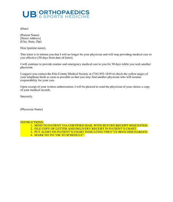 FREE 10+ Patient Termination Letter Samples, PDF, MS Word, Google Docs