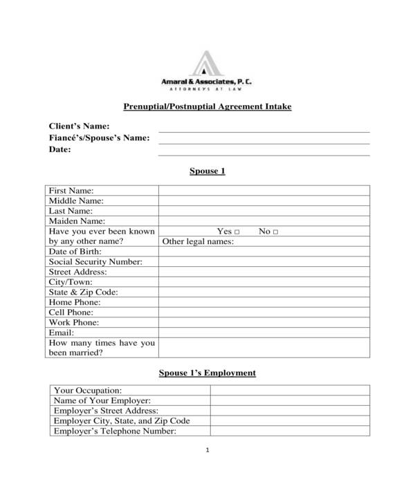FREE 5 Postnuptial Agreement Forms In PDF MS Word