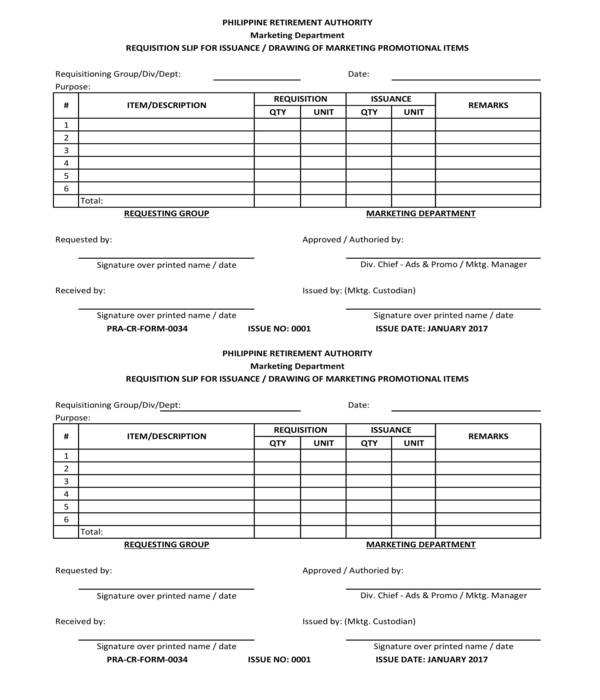 FREE 13+ Requisition Slip Form Samples, PDF, MS Word, Google Docs