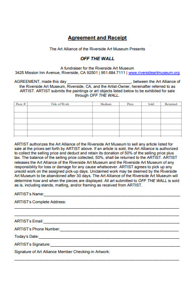 FREE 4+ Receipt of Agreement Forms in PDF