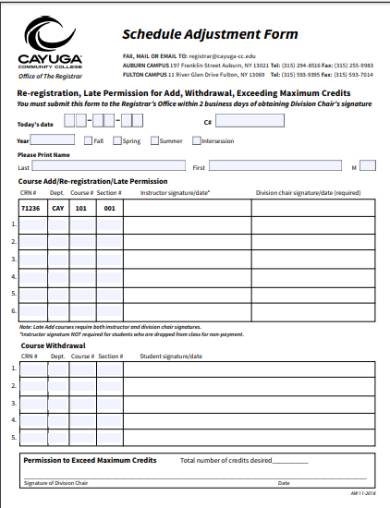 FREE 14+ Schedule Adjustment Forms in PDF | MS Word