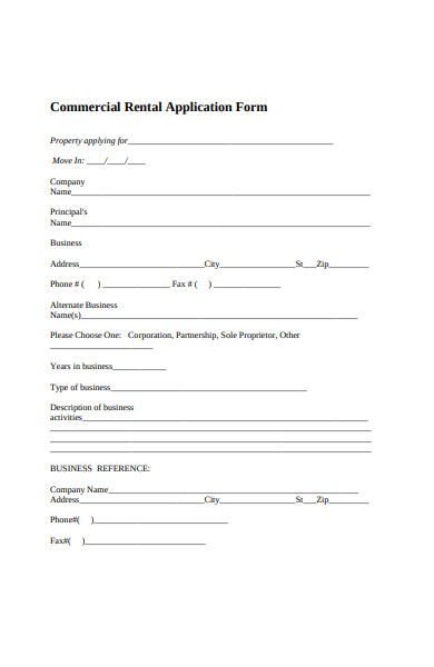 FREE 10+ Commercial Rental Application Sample Forms in PDF | MS Word