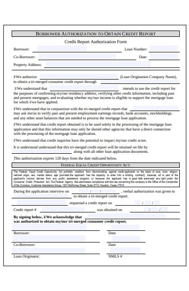 FREE 10+ Credit Report Authorization Form Samples in PDF | MS Word