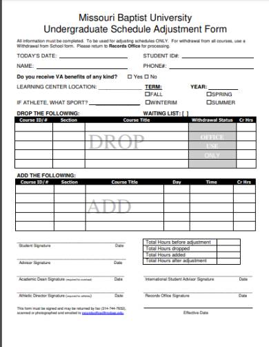 FREE 14+ Schedule Adjustment Forms in PDF | MS Word