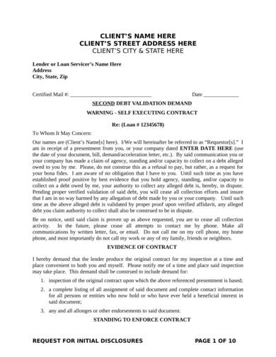 FREE 10+ Debt Validation Letter Samples, PDF, MS Word, Google Docs