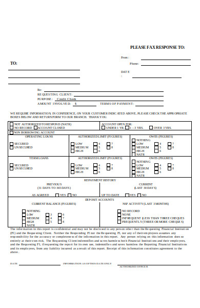 FREE 4+ Business Credit Check Forms in PDF | MS Word