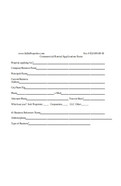 FREE 10+ Commercial Rental Application Sample Forms in PDF | MS Word