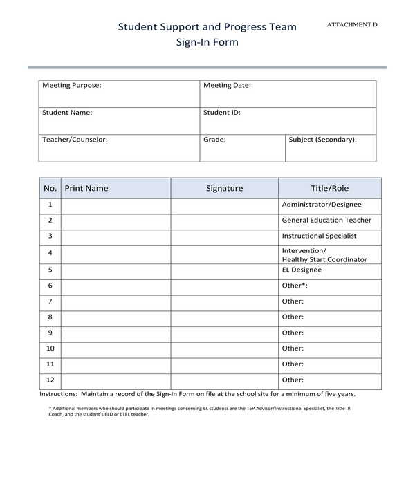 FREE 11+ Student Sign In Sheets in PDF | MS Word | Excel