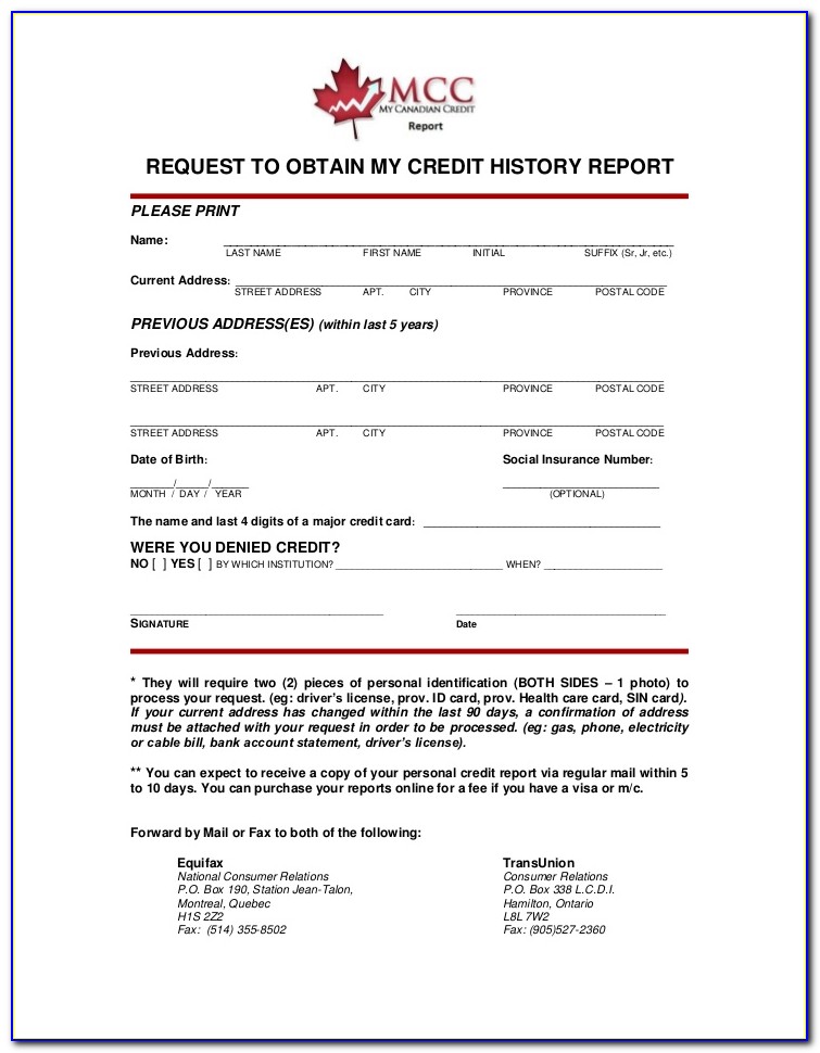 FREE 6+ Credit Report Request Forms in PDF | MS Word