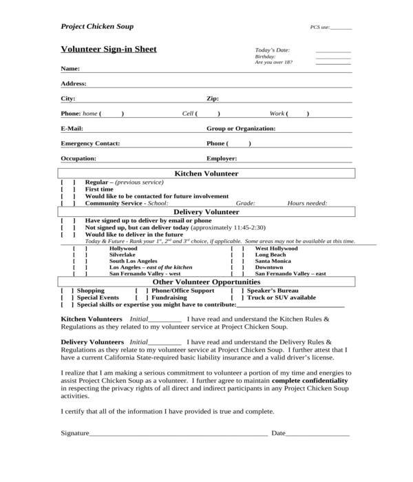 FREE 9+ Volunteer Sign On - Sign Off Sheet Forms in PDF | MS Word