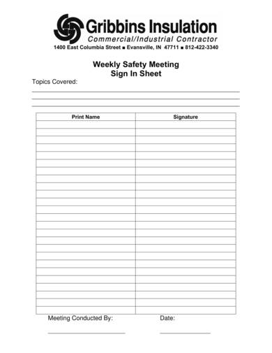 FREE 10+ Safety Meeting Sign In Sheet Samples, PDF, MS Word, Google Docs