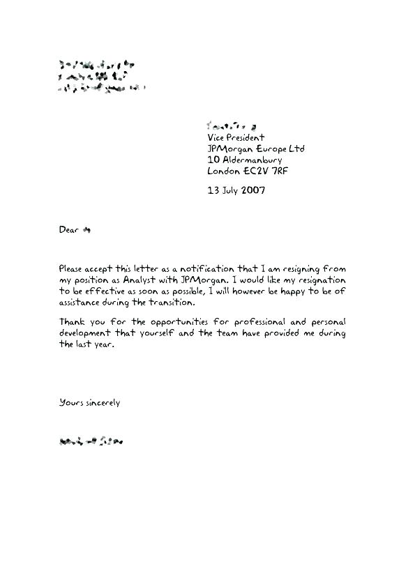 Notice Of Resignation Template PDF Template Notice Of Resignation Template PDF Template