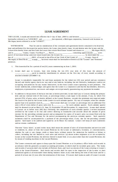 FREE 2+ Triple Net (NNN) Commercial Lease Agreement Samples in PDF | MS ...