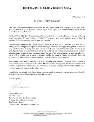 FREE 9+ Cooking Recommendation Letter Samples, PDF, MS Word, Google Docs