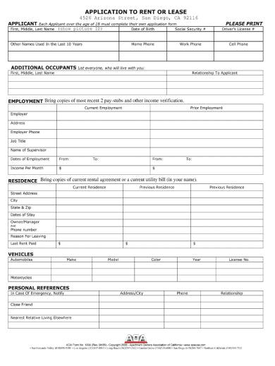 FREE 6+ Leasing Application Forms in PDF | MS Word