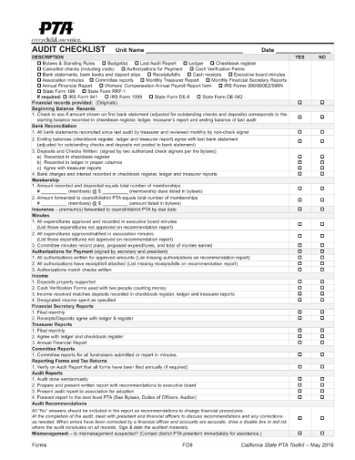 FREE 11+ Audit Checklist Form Samples, PDF, MS Word, Google Docs