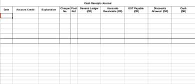 FREE 9+ Cash Receipt Journal Form Samples, PDF, MS Word, Google Docs, Excel