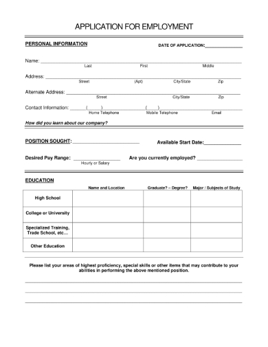 FREE 10+ Recruitment Application Form Samples, PDF, MS Word, Google Docs