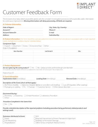 FREE 6+ Automobile Buyer Feedback Forms in PDF