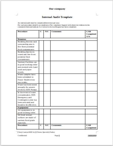 FREE 13+ Internal Audit Form Samples, PDF, Word, Google Docs