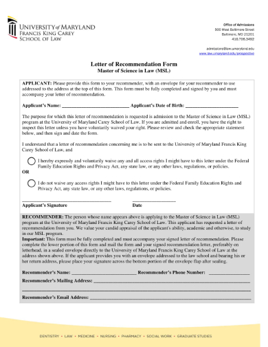 FREE 10+ Law School Recommendation Letter Samples, PDF, MS Word, Google ...