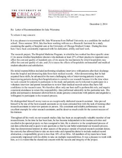 FREE 10+ Medical School Recommendation Letter Samples, PDF, MS Word ...