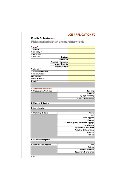 FREE 10+ New Job Application Forms in PDF | MS Word | Excel
