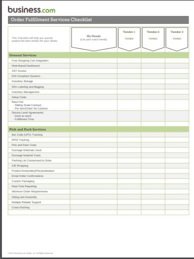 FREE 4+ Order Fulfillment Checklist Forms in PDF | MS Word | Excel