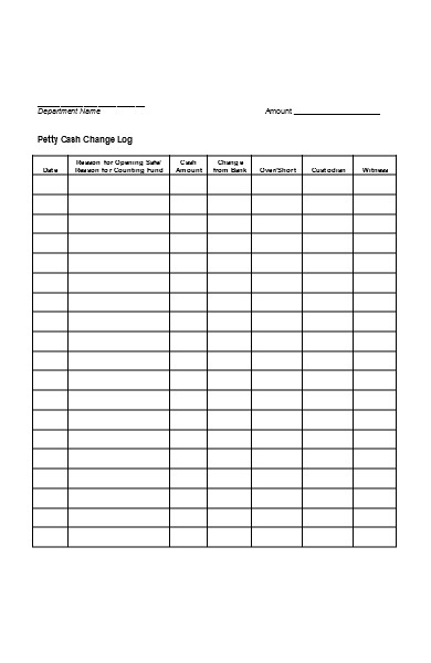 FREE 13+ Petty Cash Log Samples, PDF, MS Word, Google Docs, Excel
