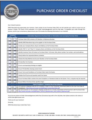 FREE 4+ Order Fulfillment Checklist Forms in PDF | MS Word | Excel