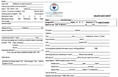 FREE 4+ Real Estate Lead Forms in PDF | MS Word