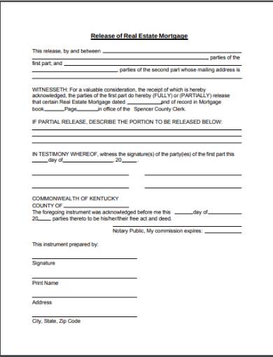 FREE 5+ Real Estate Lien Release Forms in PDF