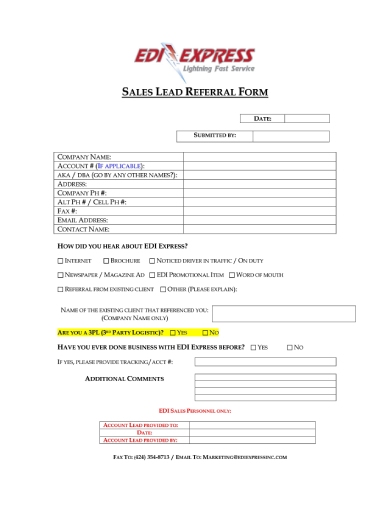 FREE 5+ Sales Lead Forms in PDF