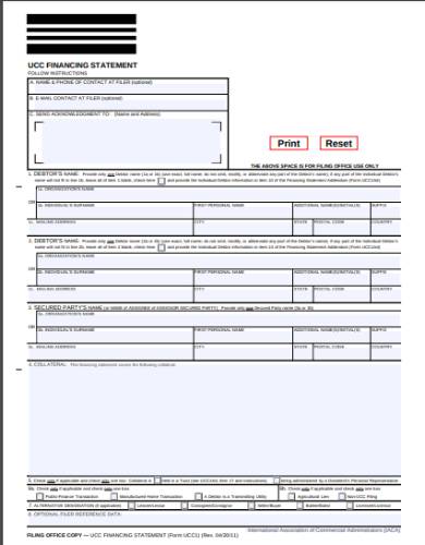 FREE 4 Uniform Commercial Code Forms In PDF