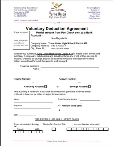 FREE 6+ Voluntary Deduction Agreement Samples in PDF
