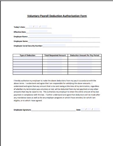 FREE 6+ Voluntary Deduction Agreement Samples in PDF