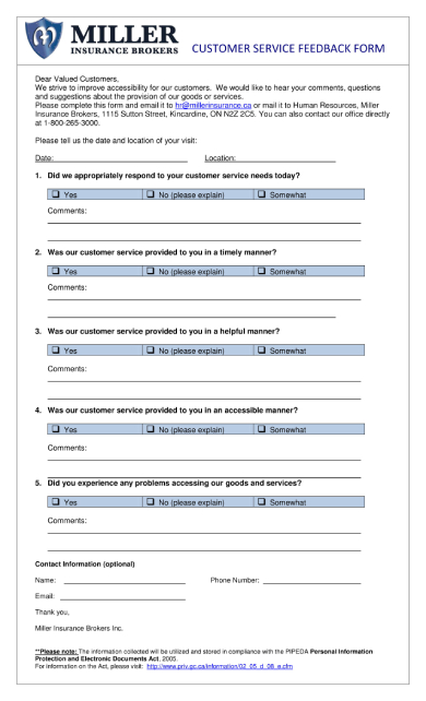 FREE 7+ Insurance Customer Feedback Samples in PDF