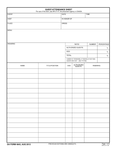 FREE 5+ Guest Attendance Sign-in Sheet Samples in PDF | MS Word