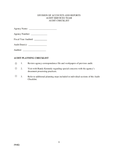 FREE 11+ Audit Checklist Form Samples, PDF, MS Word, Google Docs
