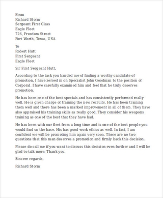 FREE 5+ Military Recommendation Letter Forms in MS Word | PDF