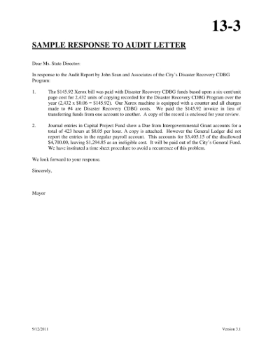 FREE 9+ Audit Response Letter Samples, PDF, MS Word, Google Docs