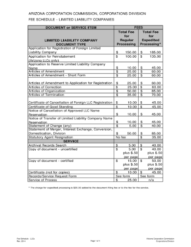 FREE 6 Fee Schedule Forms In PDF MS Word